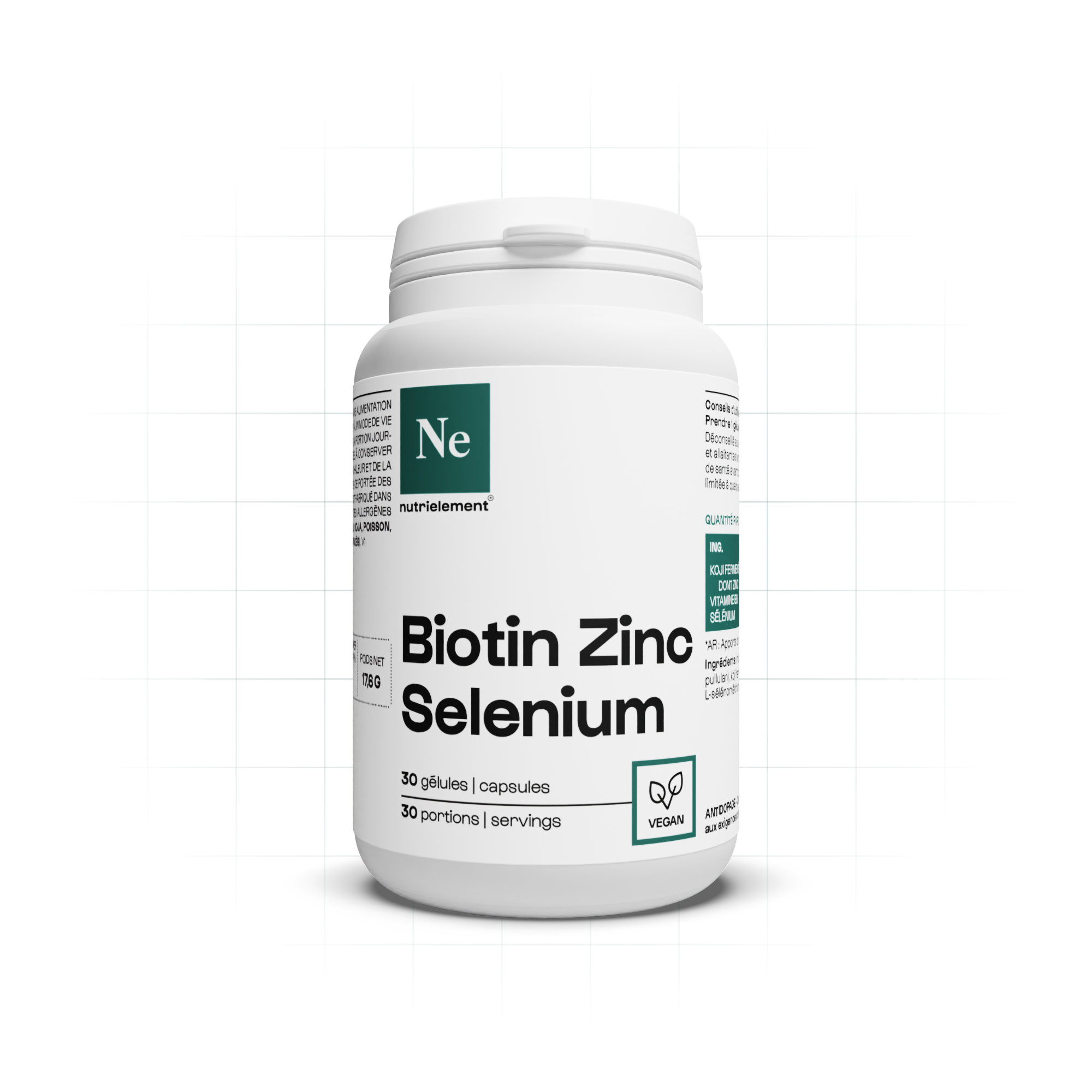 Biotine, Zinc & Sélénium en gélules - Beauté & immunité - Nutrielement